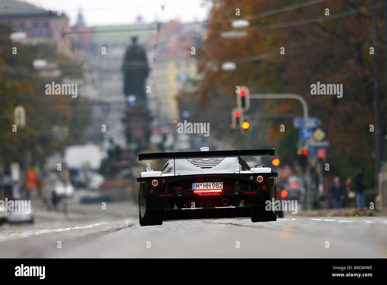 Maserati MC 12 Corsa, model year 2007-, black, driving, diagonal from ...