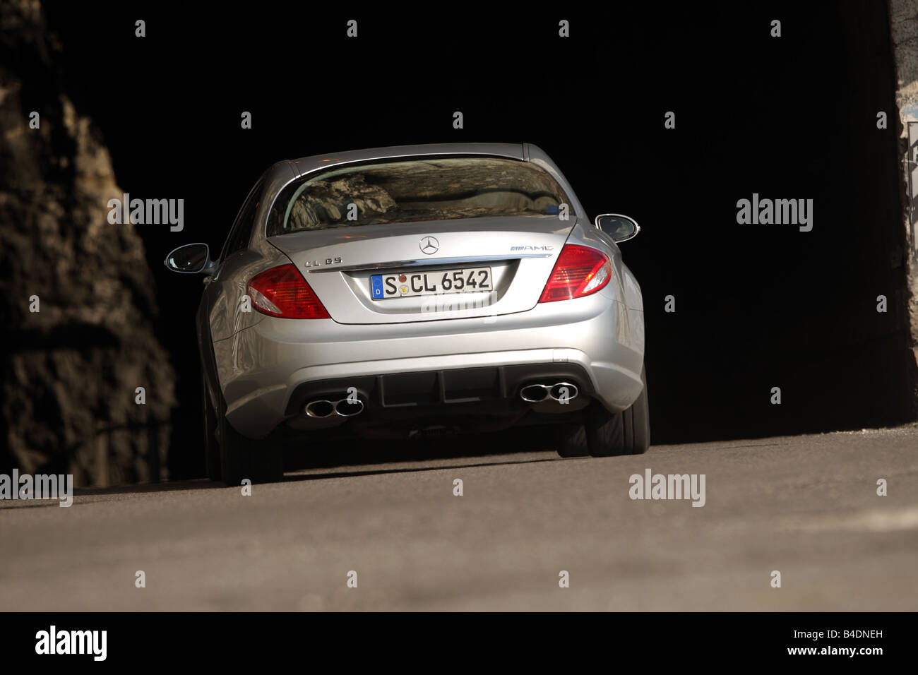 Mercedes CL 65 AMG, model year 2008-, silver, driving, diagonal from ...