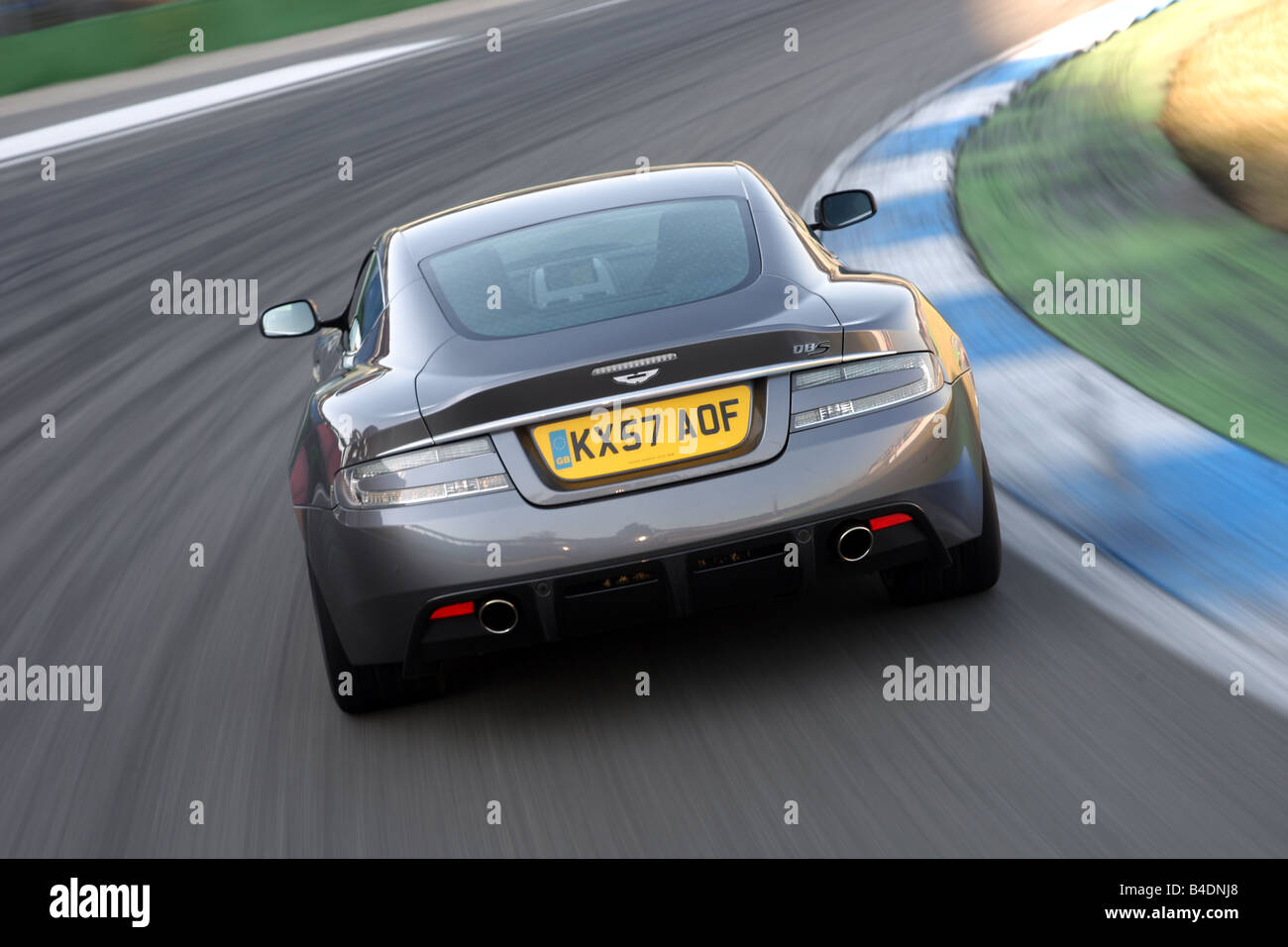 Aston Martin DBS, model year 2008-, anthracite, driving, diagonal from ...