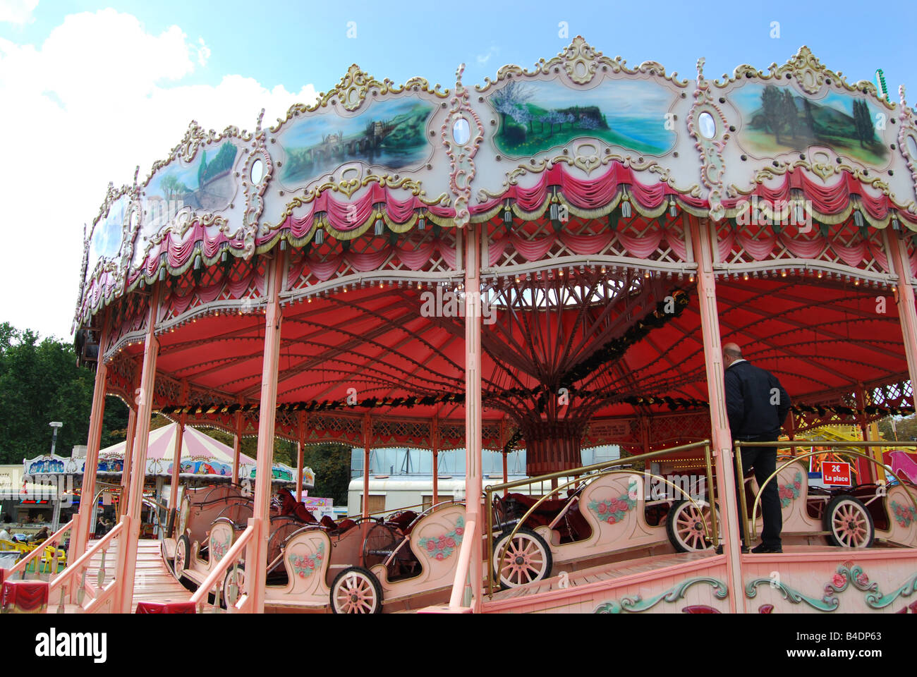 fairground carousel at Lille Braderie France Stock Photo - Alamy