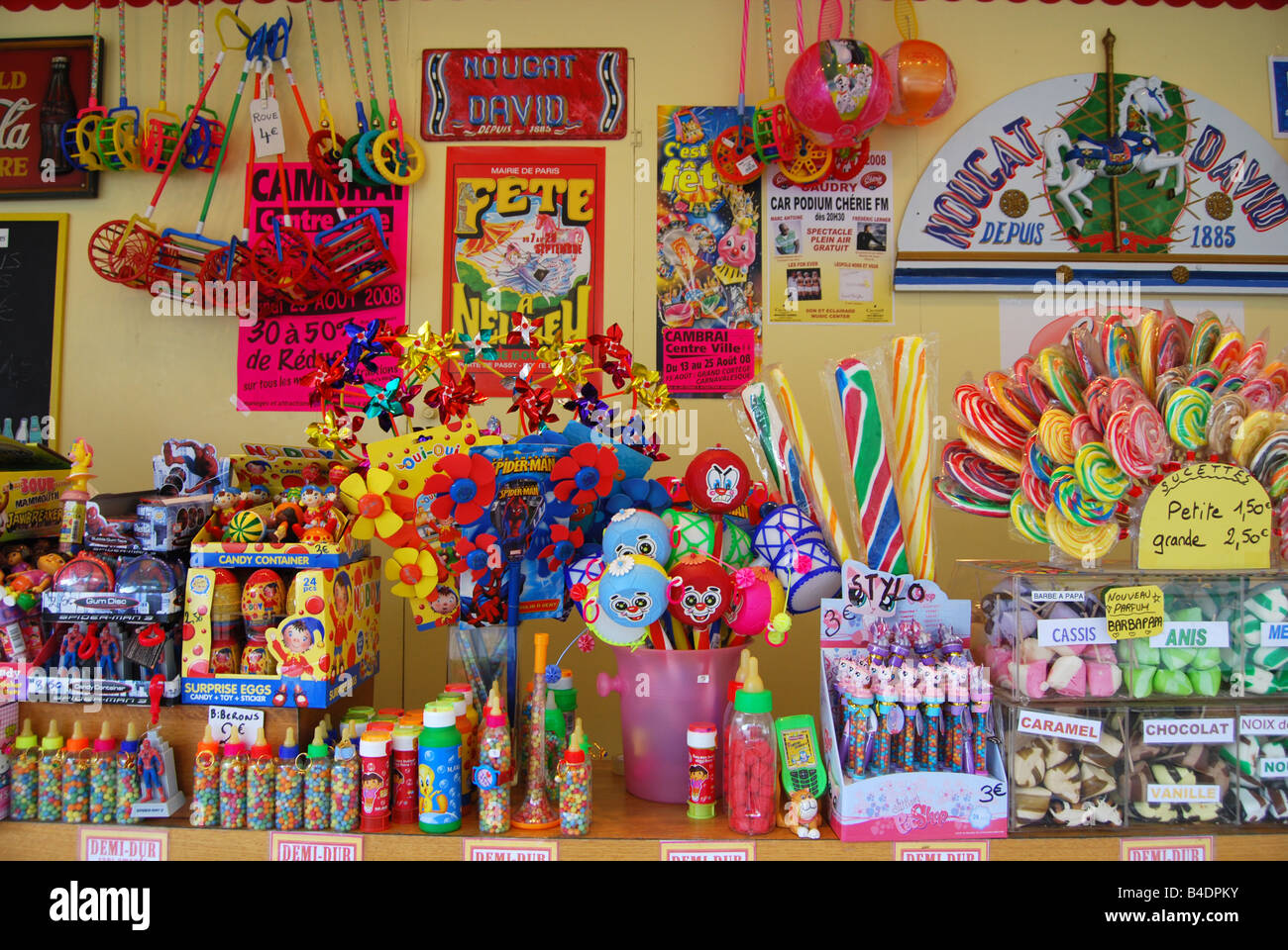 sweet shop at fairground Lille France Stock Photo - Alamy