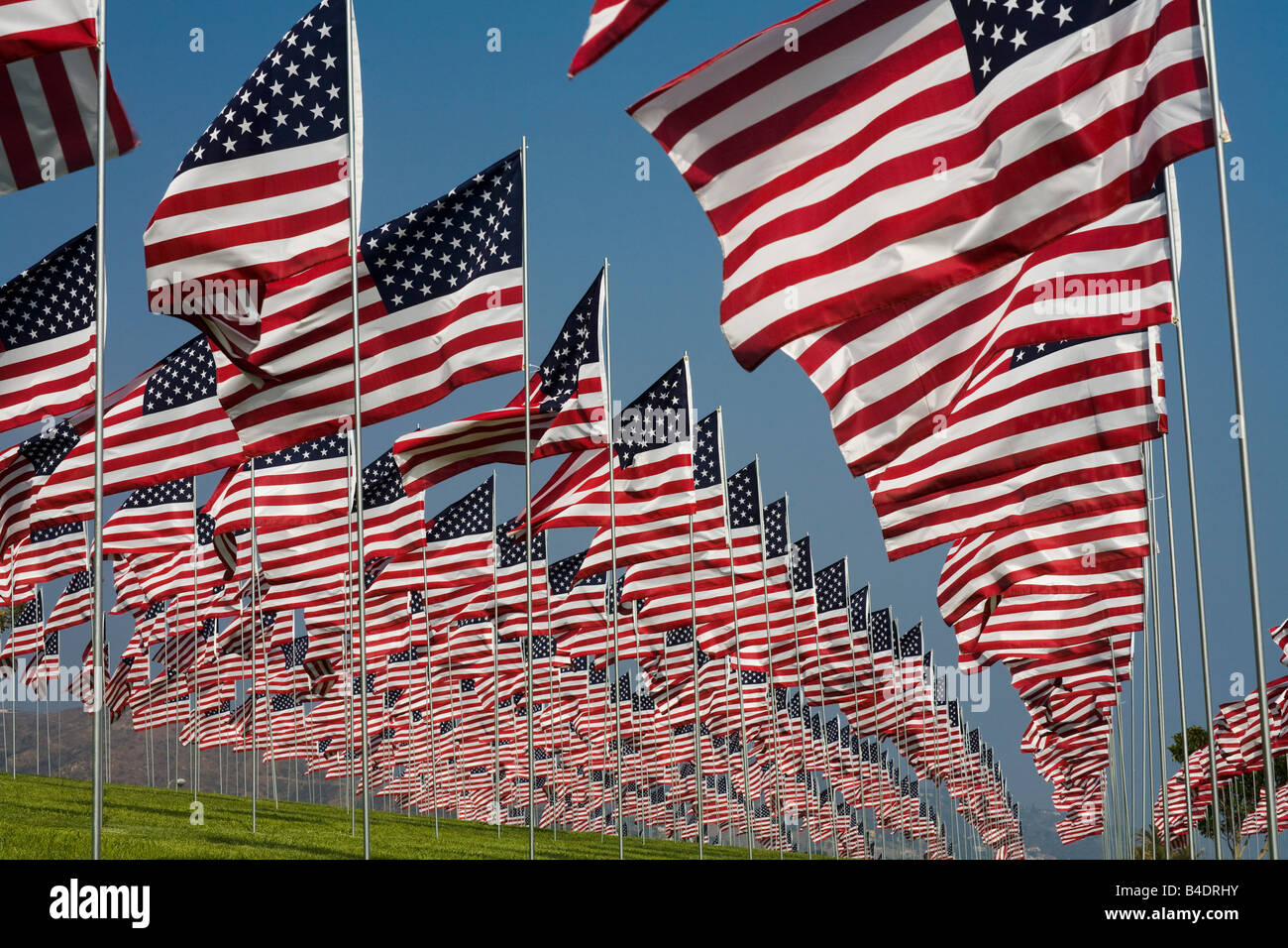 A September 11 Memorial with American Flags at Pepperdine University ...