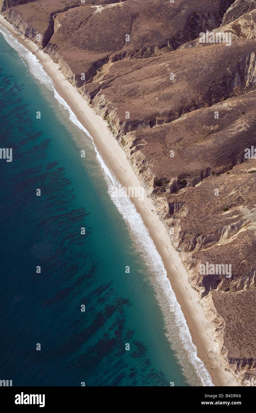 Aerial view of Santa Rosa Island shoreline of the California Channel ...