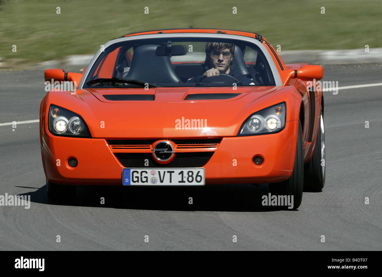 Car, Opel Speedster, model year 1999-, Convertible, open top, orange ...