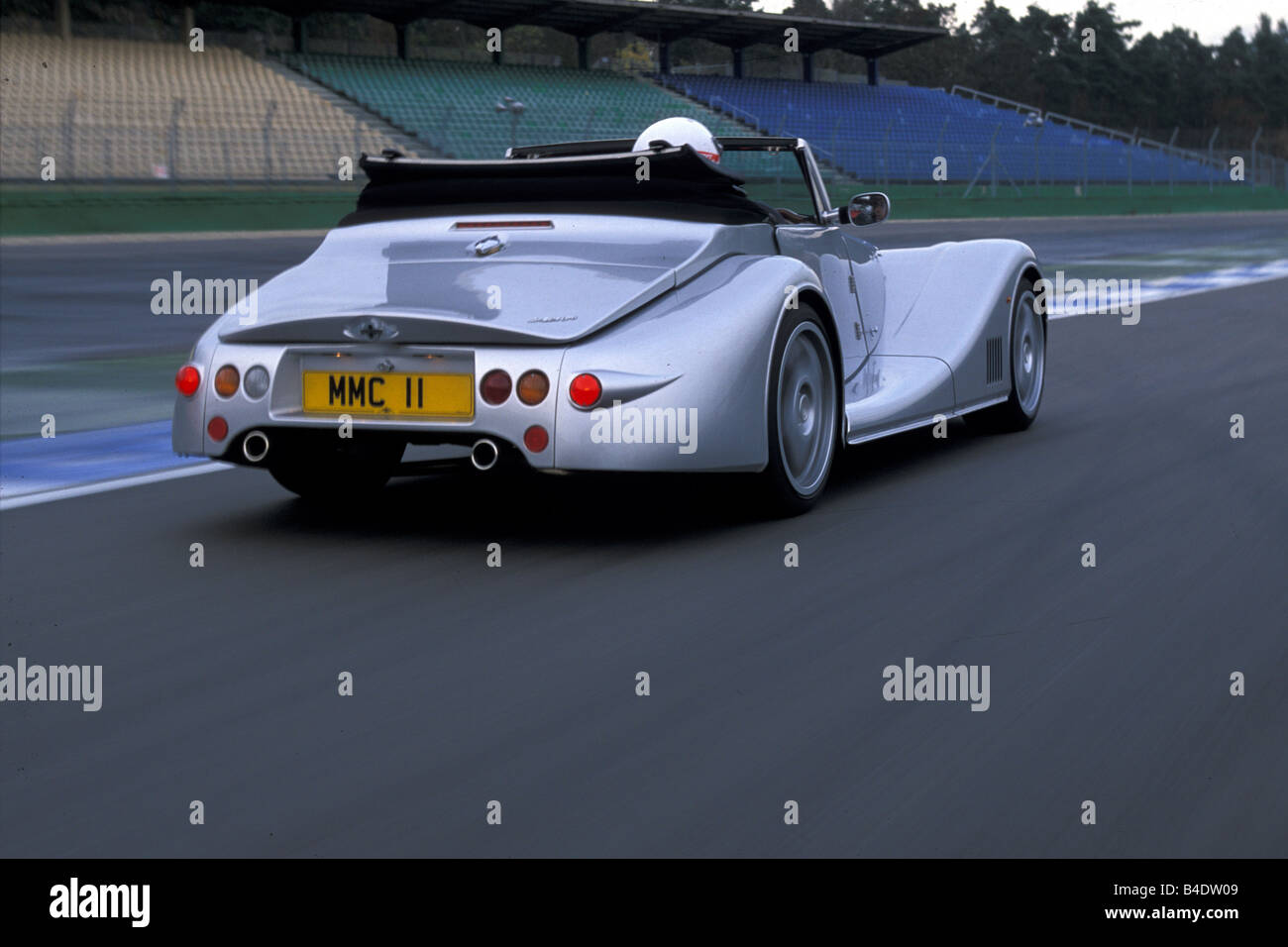 Car, Morgan Aero 8, Convertible, model year 2000, silver, driving, test ...