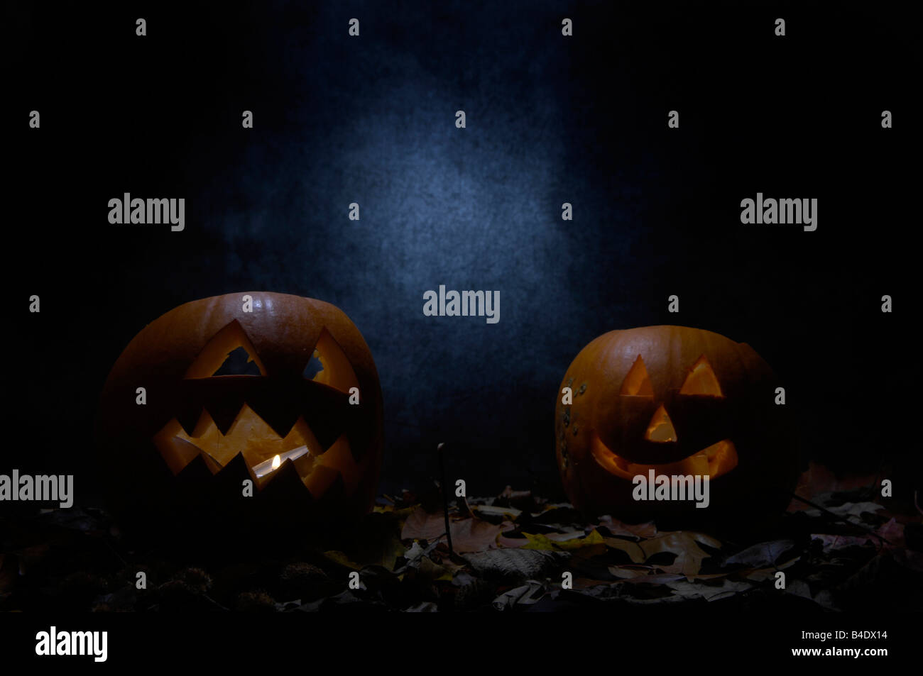 Sinister carved pumpkins in readiness for the Pagan new year and Celtic ...