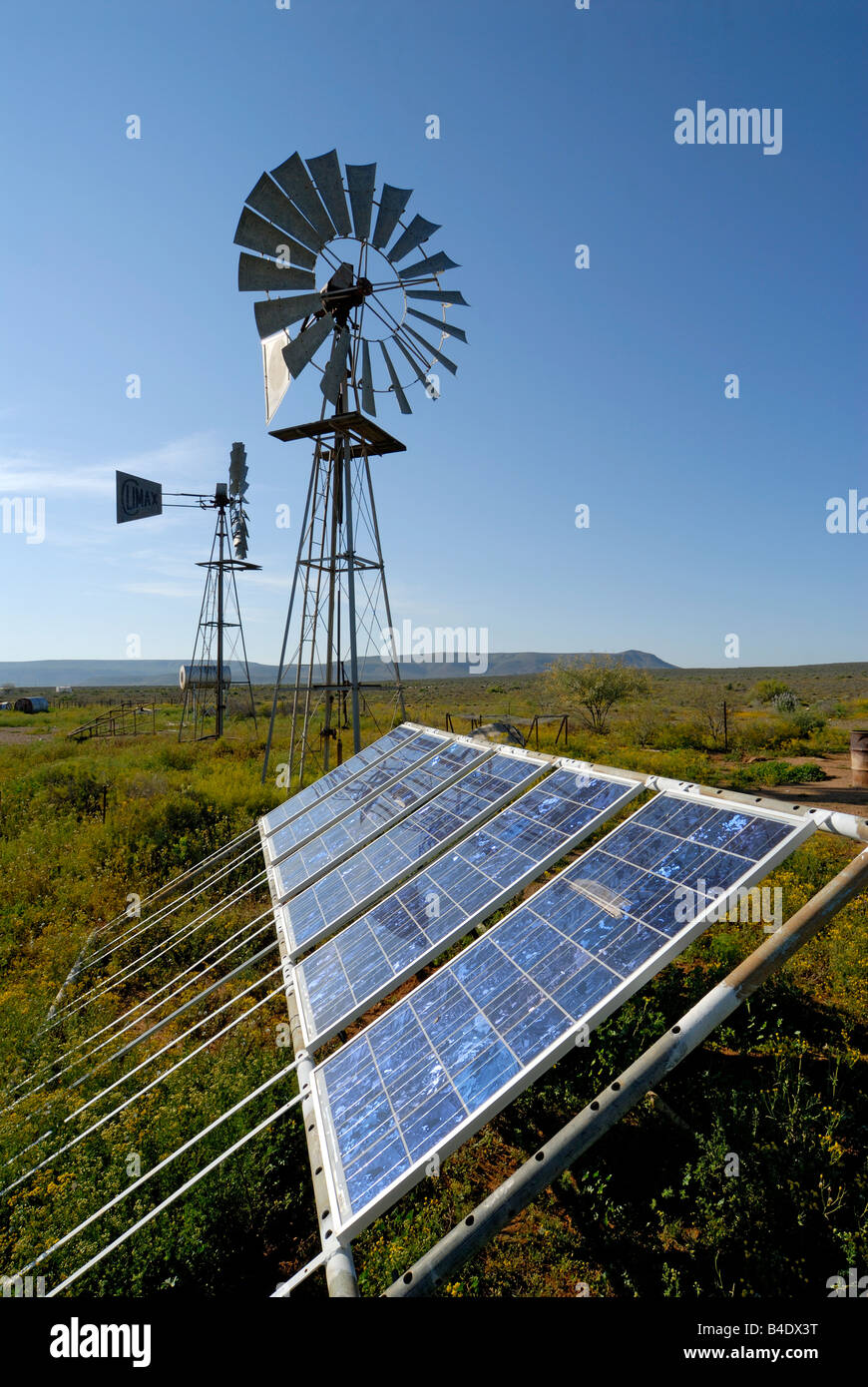 Solar Cell panels generate electricity on remote farm Nieutville ...