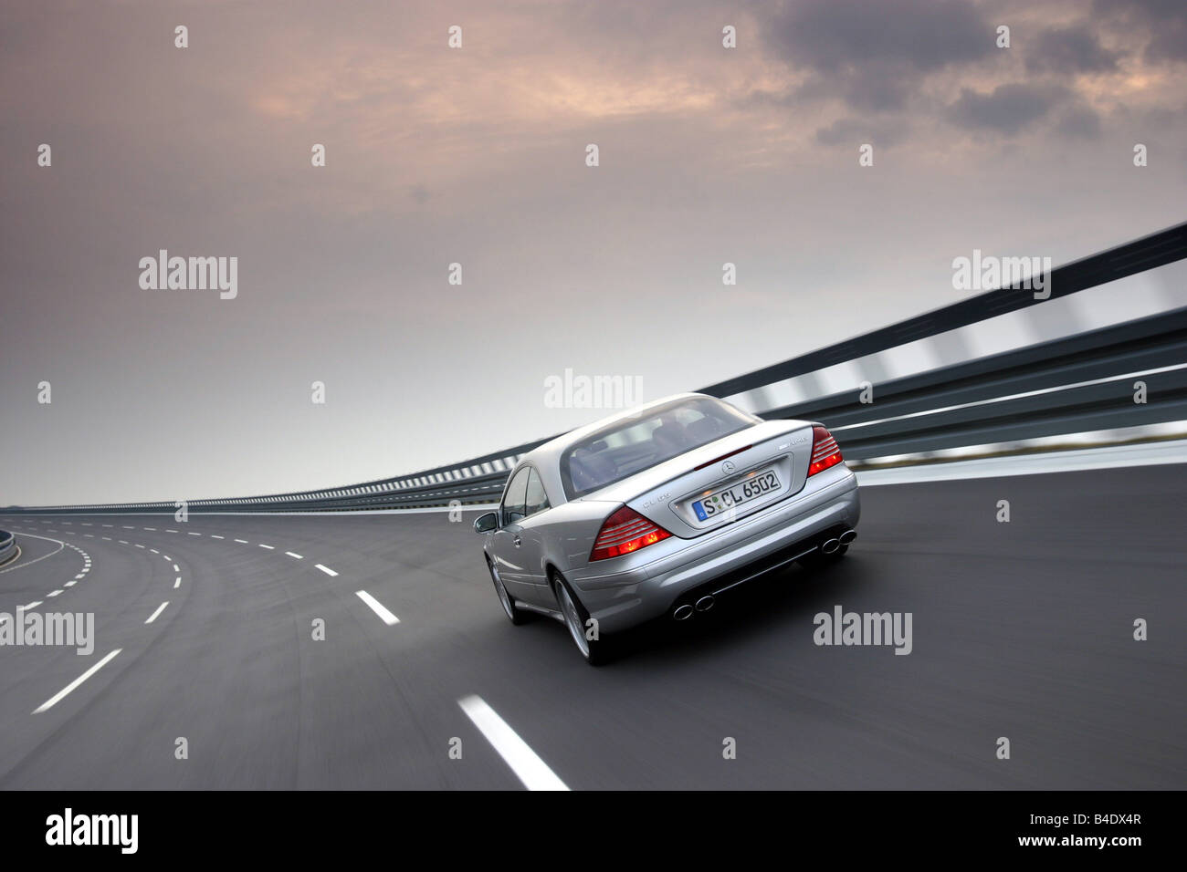 Car, Mercedes CL 65 AMG, model year 2003, silver, Limousine, driving ...