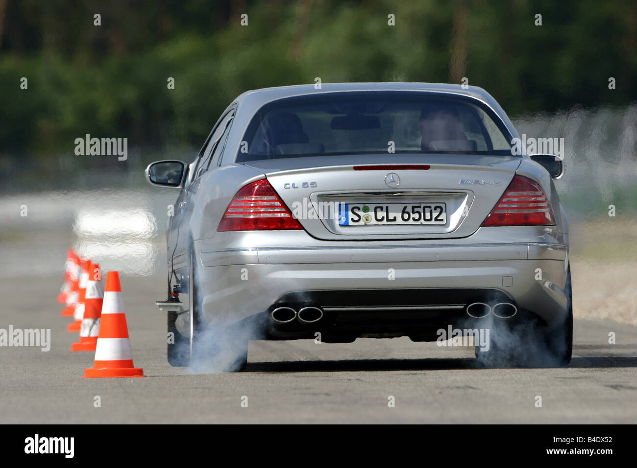 Car, Mercedes CL 65 AMG, model year 2003, silver, Limousine, driving ...