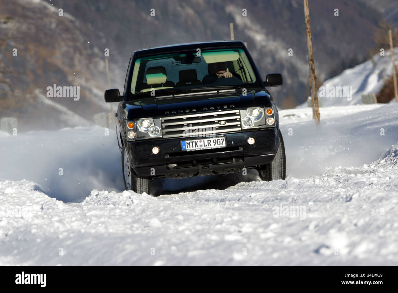 Car, Range Rover V8, cross country vehicle, silver, model year 2002 ...