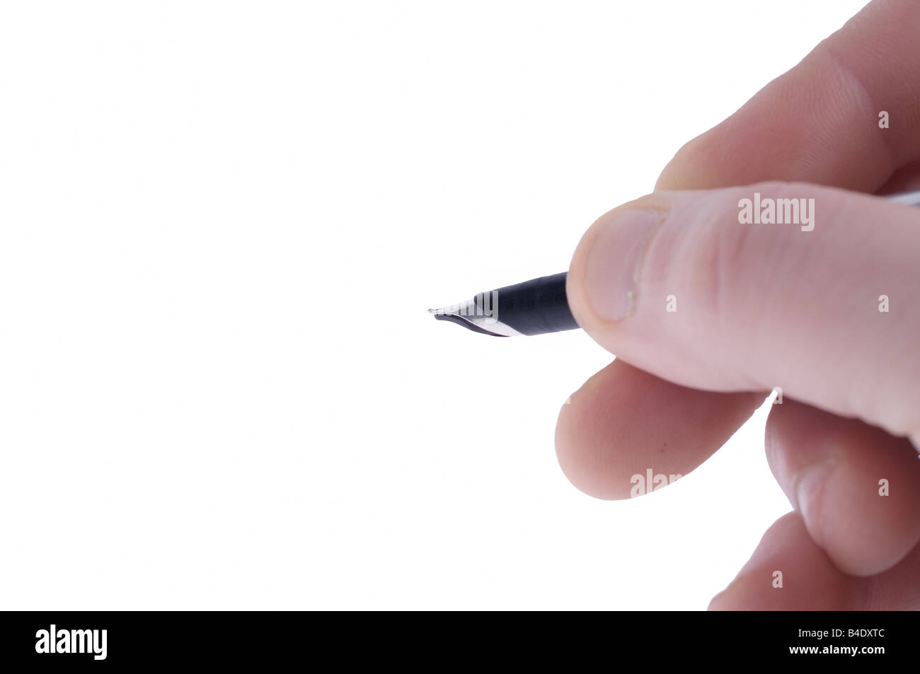 hand with pen isolated on white background Stock Photo - Alamy