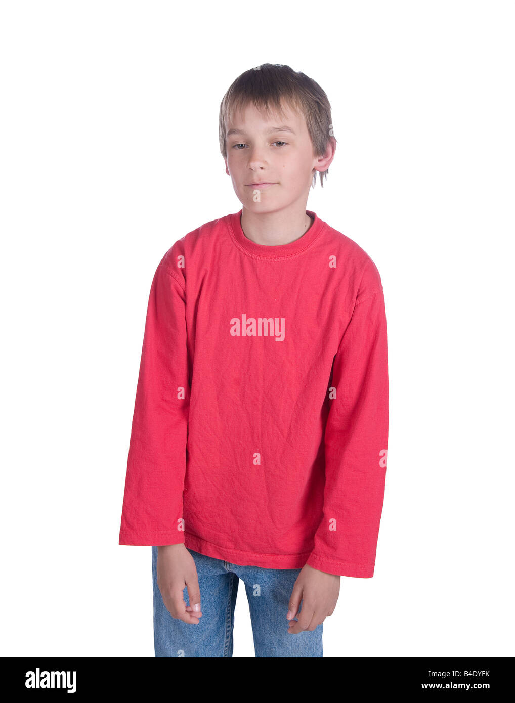 image of a tired boy on white background Stock Photo - Alamy