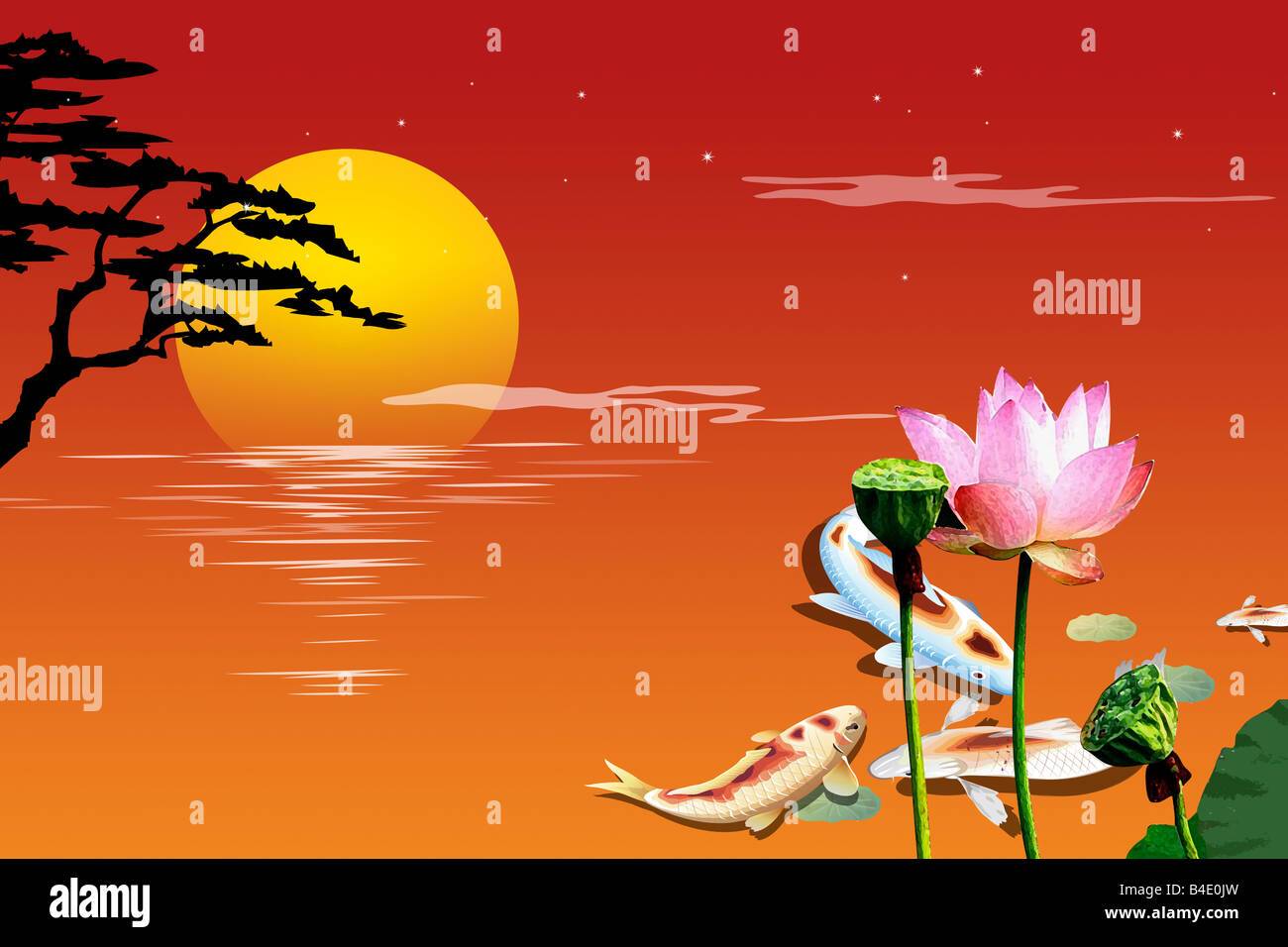 Chinese pine tree painting hi-res stock photography and images - Alamy