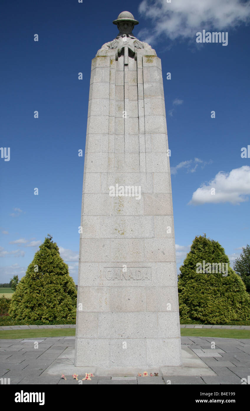 The Canadian Brooding Soldier memorial at Vancouver Corner, St Juliaan ...