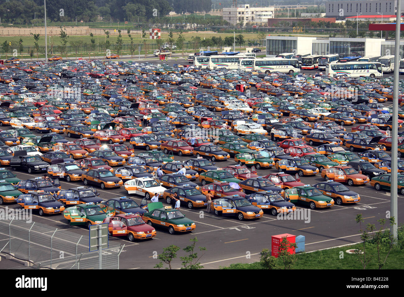 Parking Lot In Airport,Beijing,China Stock Photo - Alamy