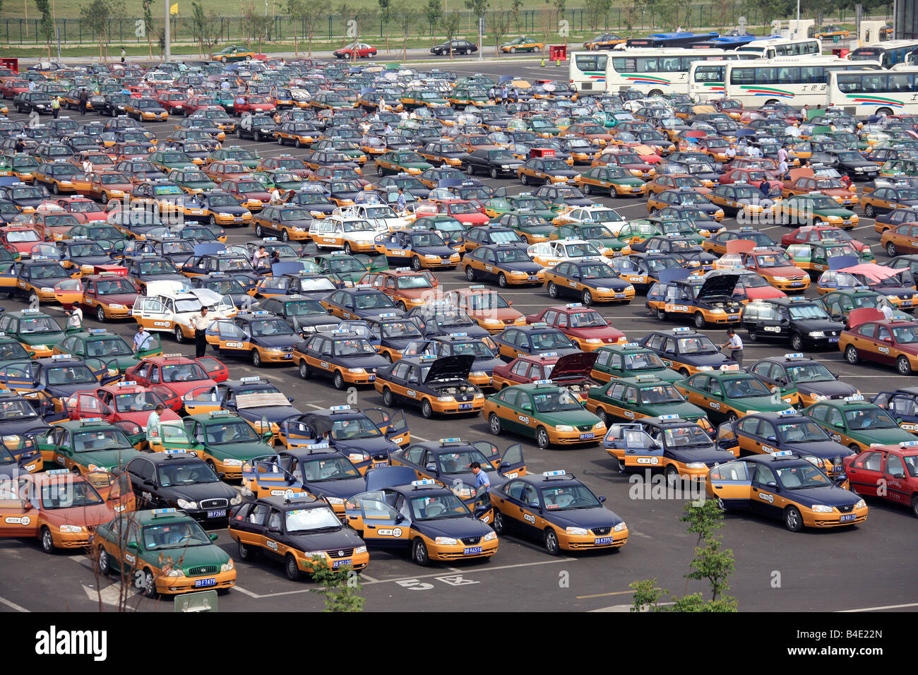 Parking Lot In Airport,Beijing,China Stock Photo - Alamy