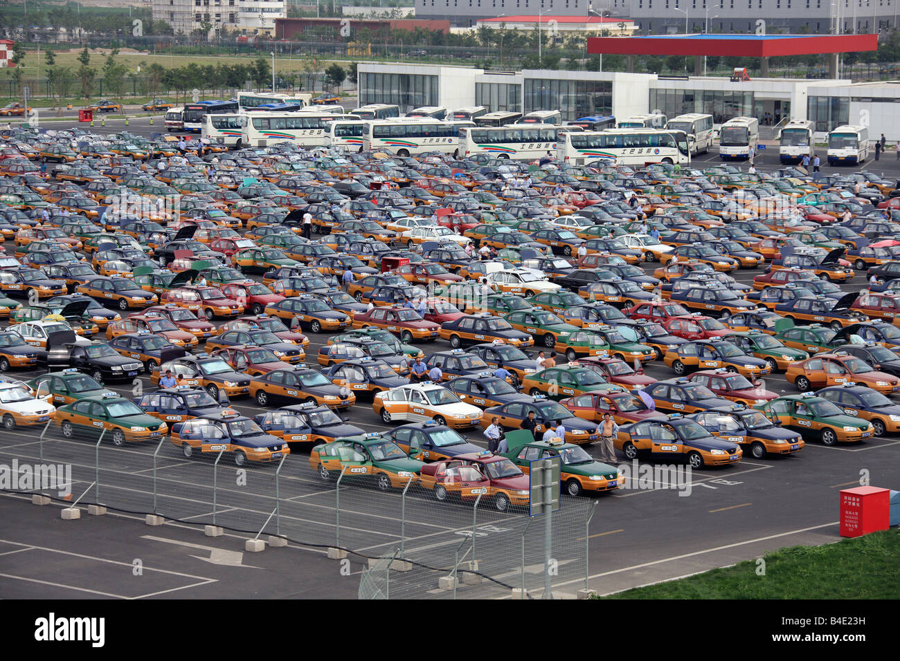 Parking Lot In Airport,Beijing,China Stock Photo - Alamy