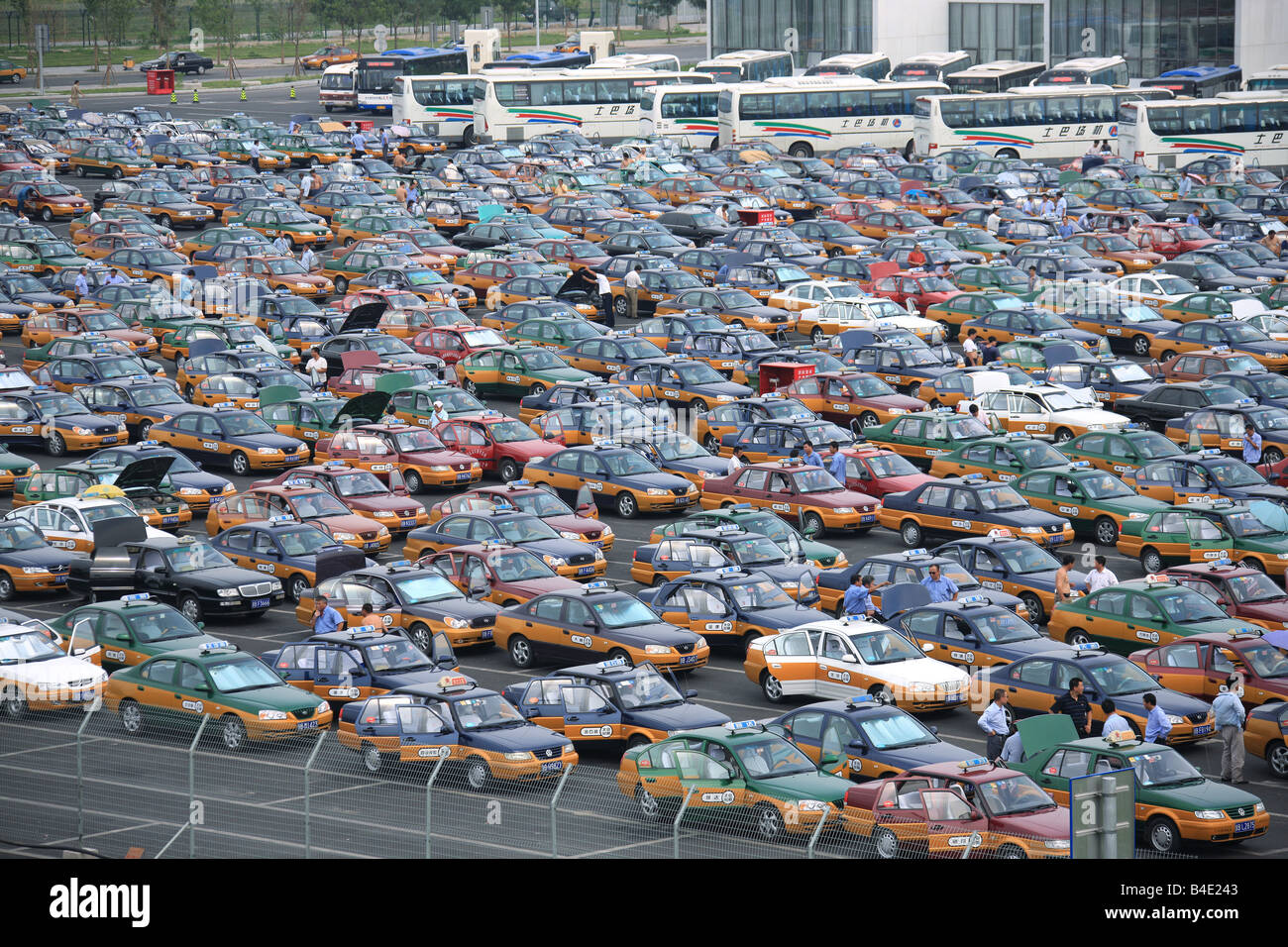 Parking Lot In Airport,Beijing,China Stock Photo - Alamy