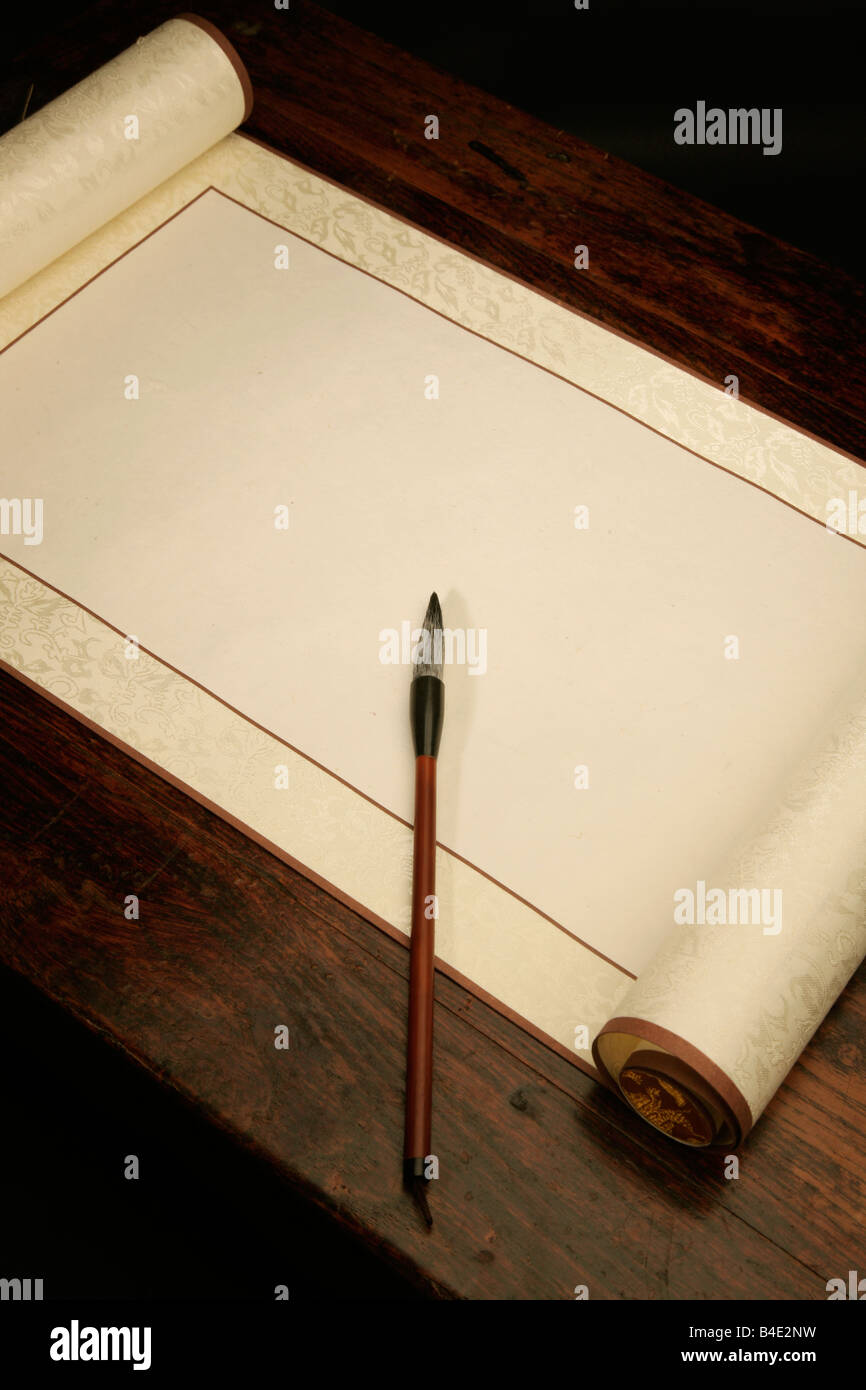 Chinese Traditional Scroll,Still Life Stock Photo - Alamy