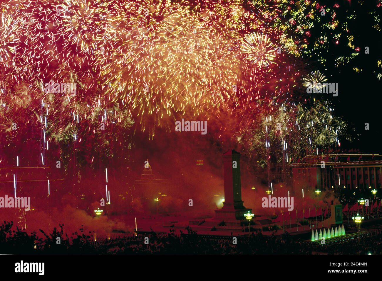 Fireworks In Tiananmen Square,Beijing,China Stock Photo - Alamy
