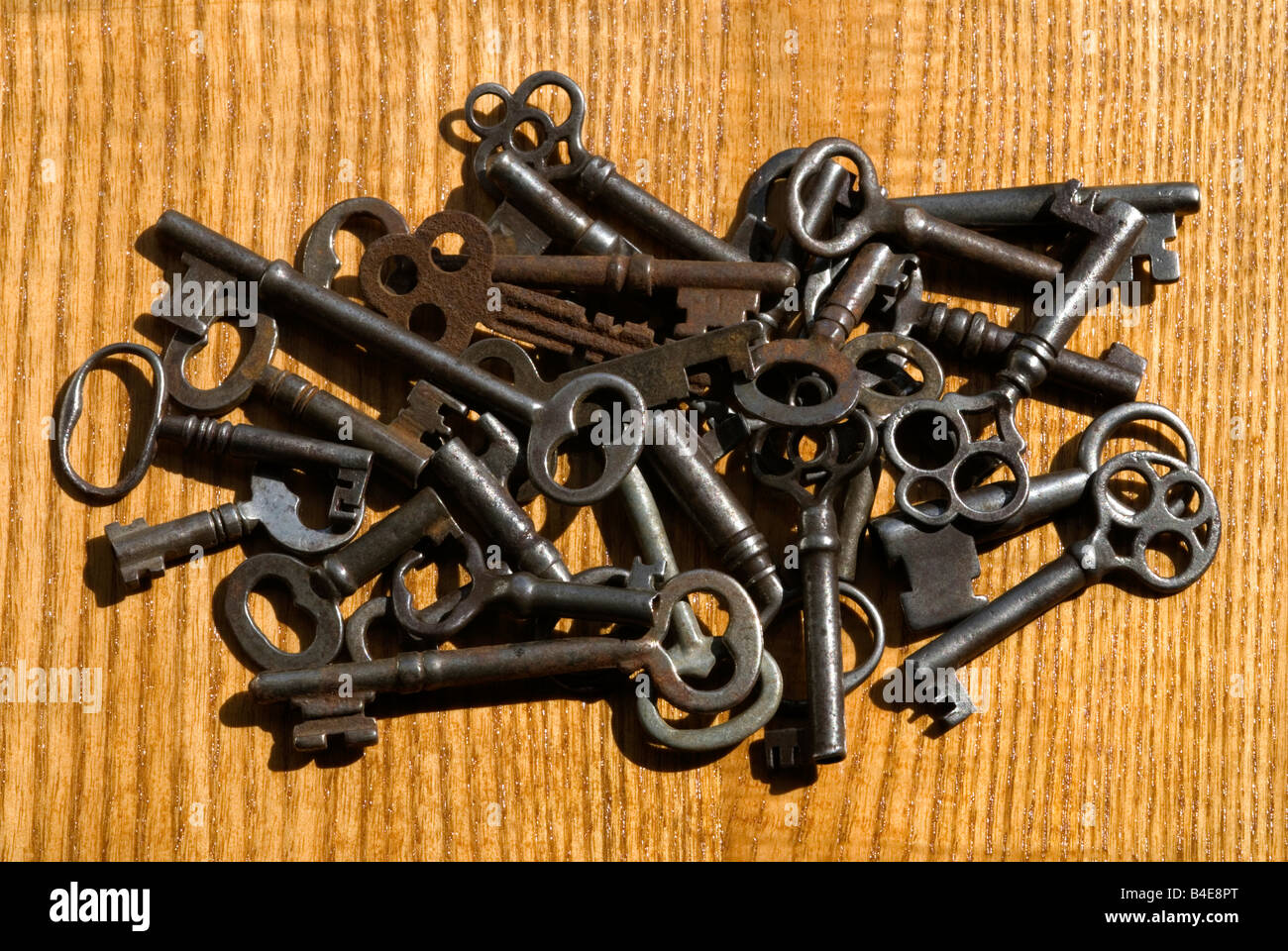 A close up grouping of old antique keys, Colorado US Stock Photo - Alamy