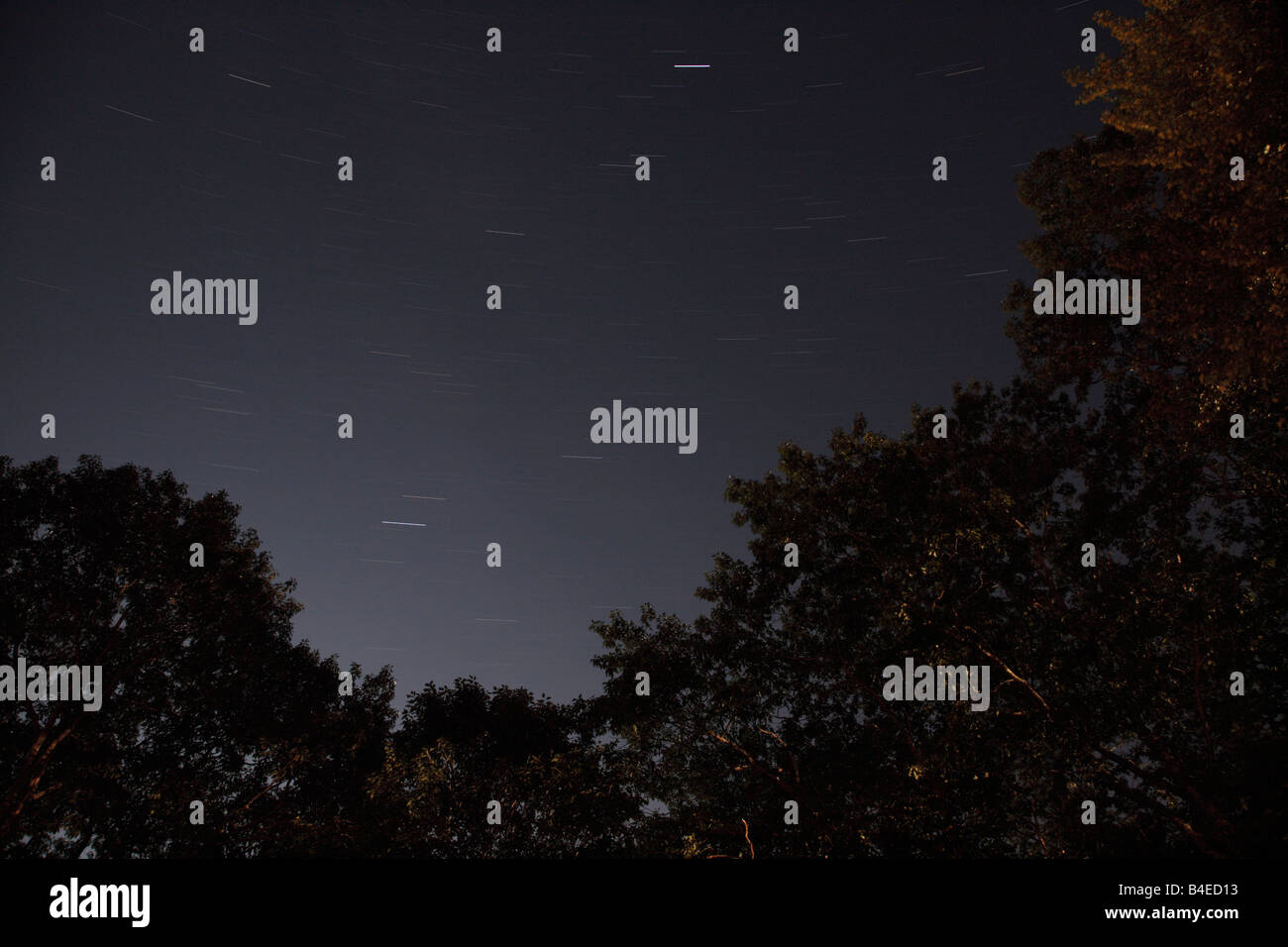 Star trails during the night in New Hampshire USA Stock Photo - Alamy