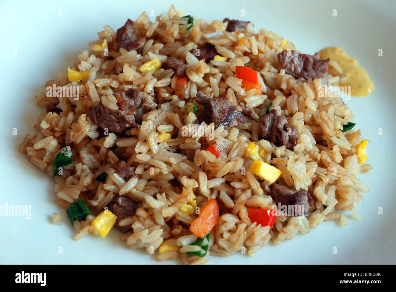 A dish of 'Arroz Chaufa', the typical Peruvian fried rice Stock Photo ...