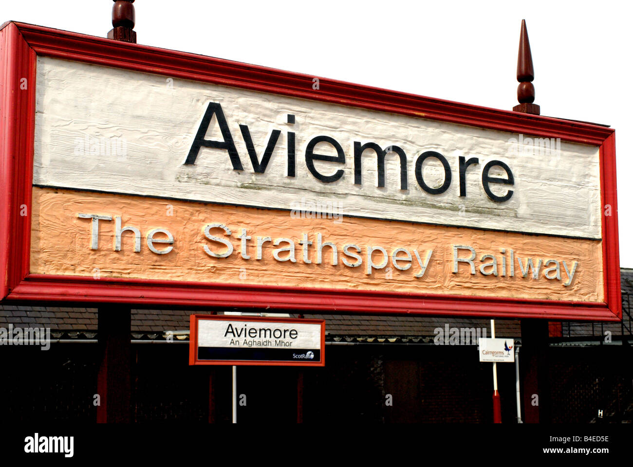 Aviemore railway station platform which has been renovated and now ...
