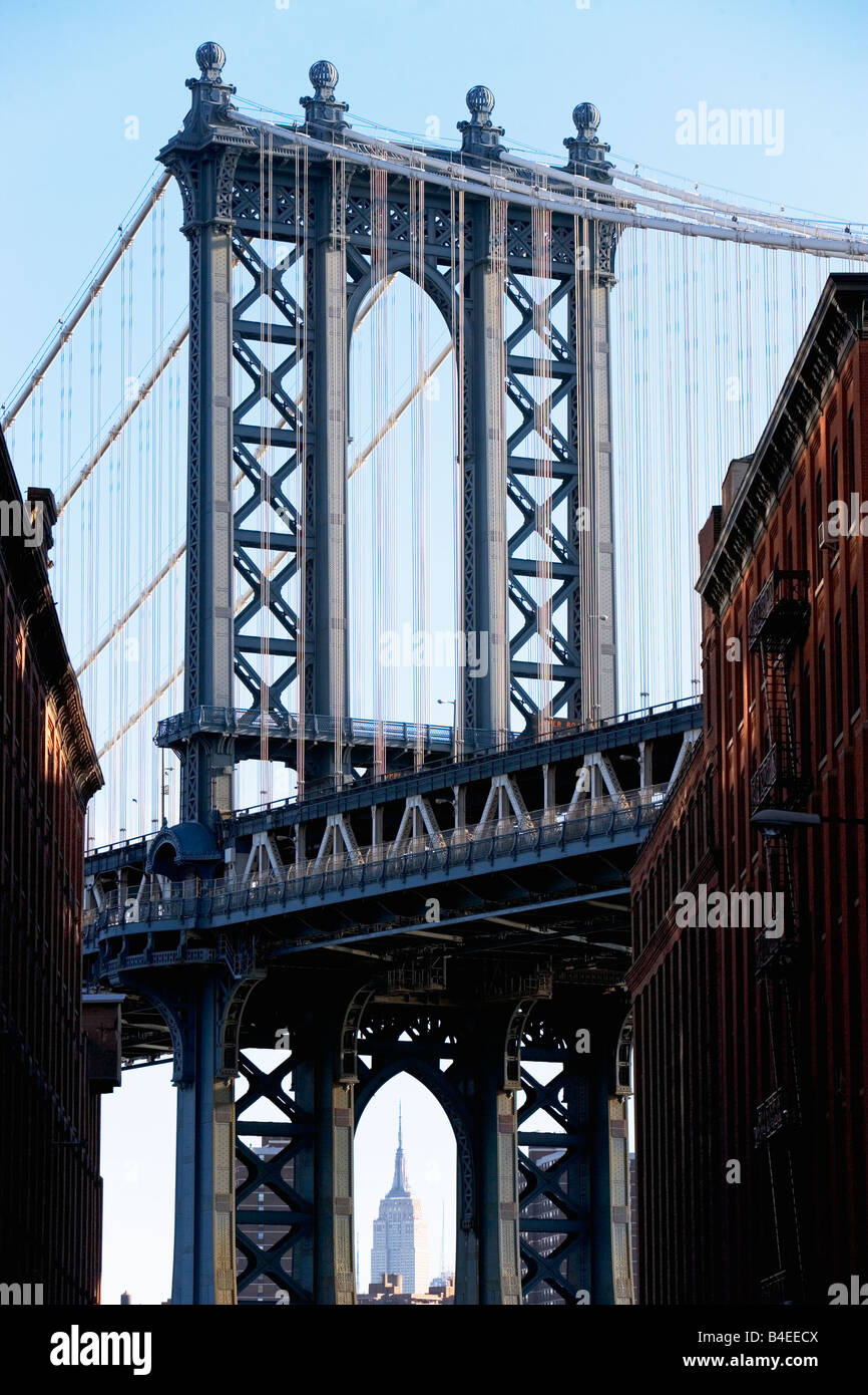 America, architecture, blue, sky, bridge, cables, close, up, connector ...