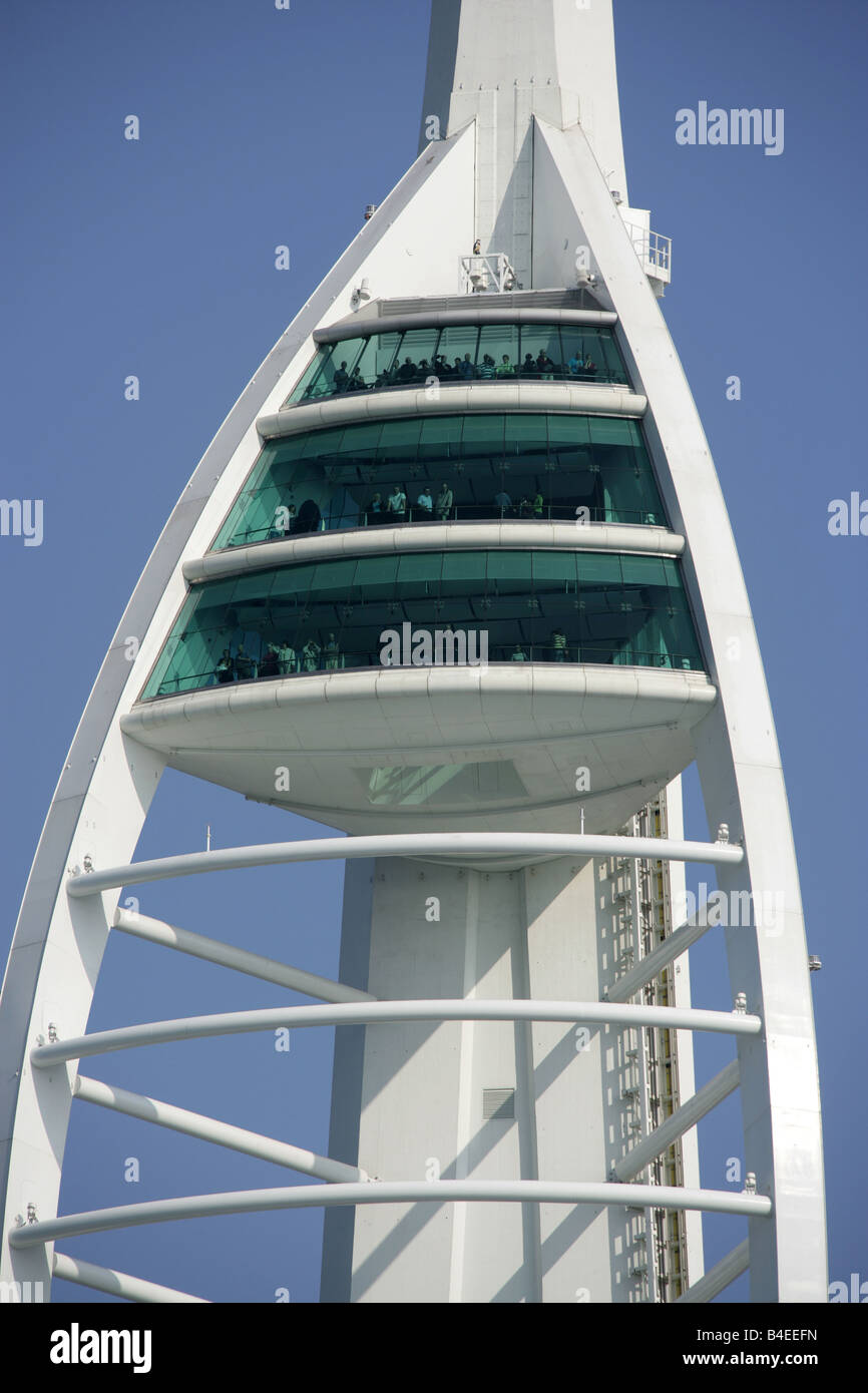 City of Portsmouth. England. Close up view of the Spinnaker Tower at ...