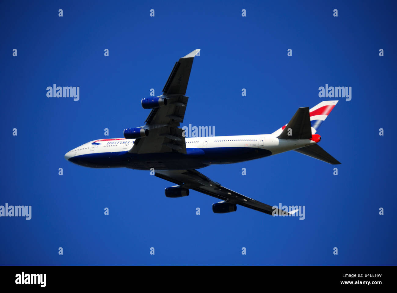 British Airways BA Boeing 747-400 aircraft taking off, Heathrow Airport ...