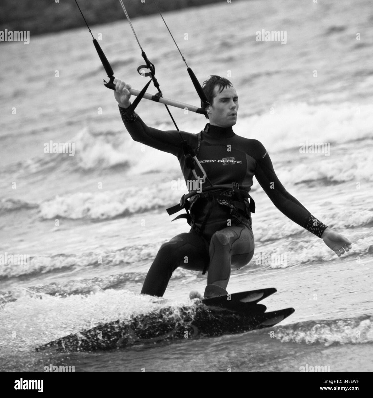 Kite surf Black and White Stock Photos & Images - Alamy
