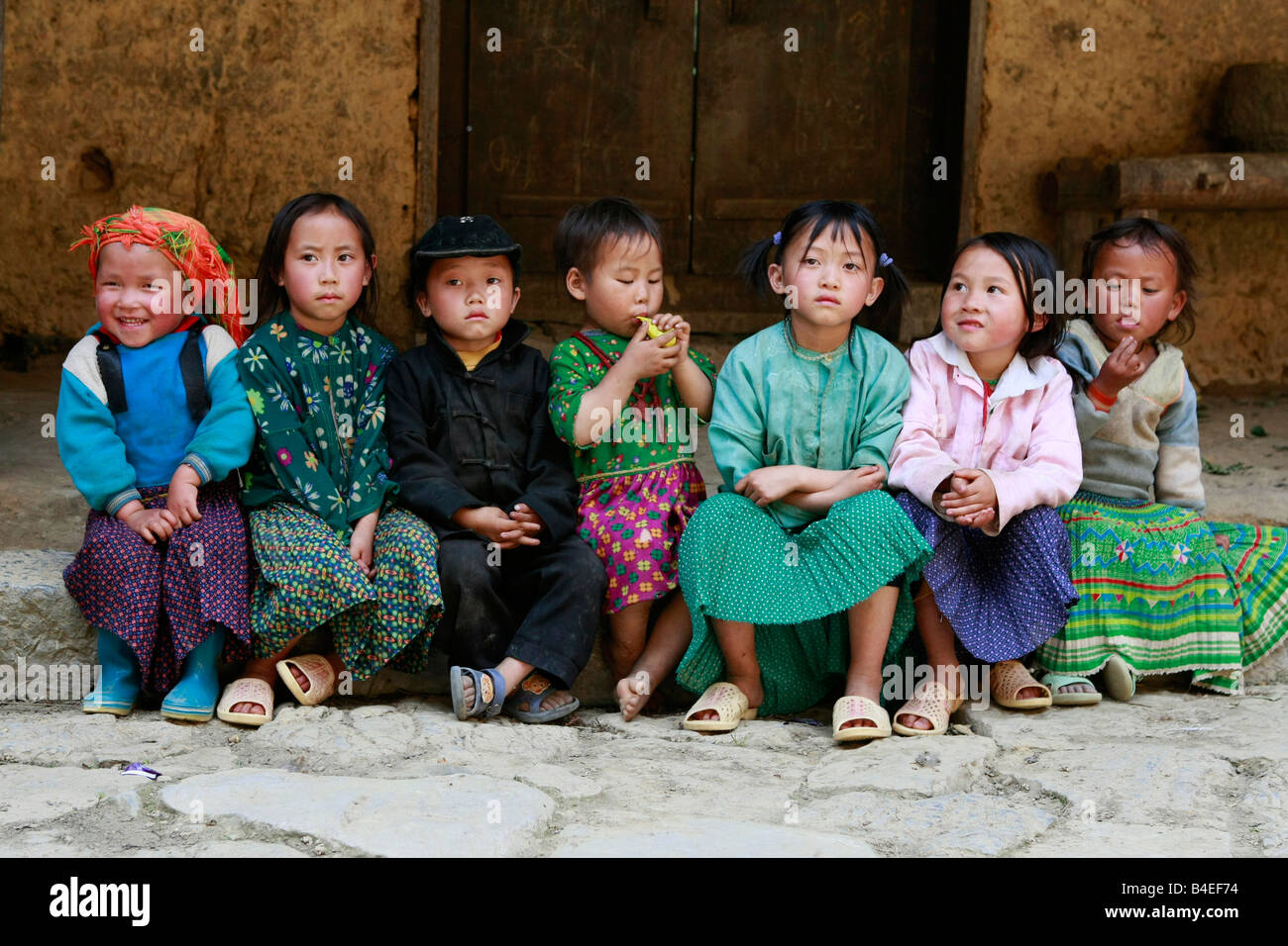 White Hmong children at the village of Pho Bang, Sung La, Vietnam Stock ...