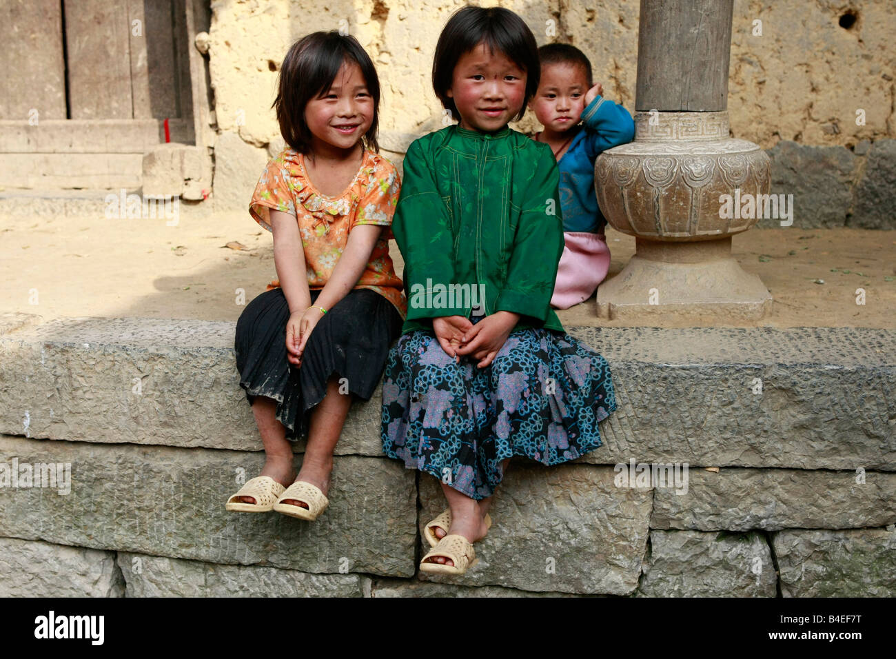 White Hmong children at the village of Pho Bang, Sung La, Vietnam Stock ...