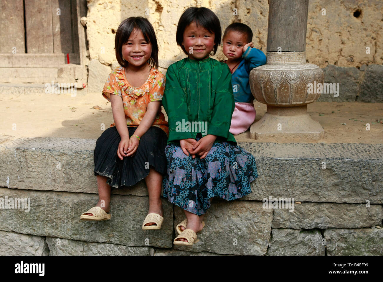 White Hmong children at the village of Pho Bang, Sung La, Vietnam Stock ...