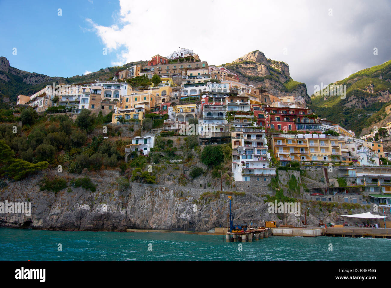 Positano cliff houses from the sea,Amalfi Coast, Italy EU Stock Photo ...