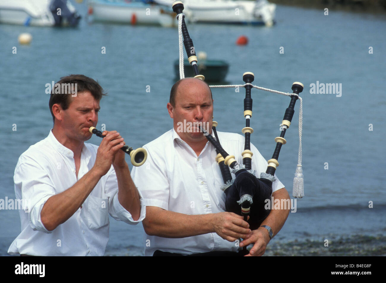 Fisher Festival Musicians playing Traditional Breton Music with Typical ...