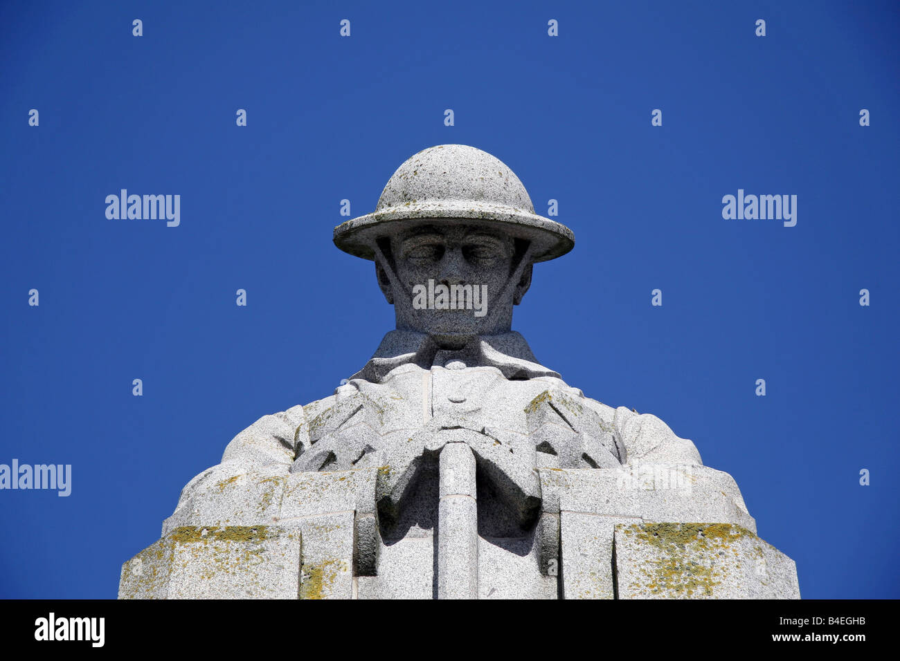 A close up of the Canadian Brooding Soldier memorial at Vancouver ...