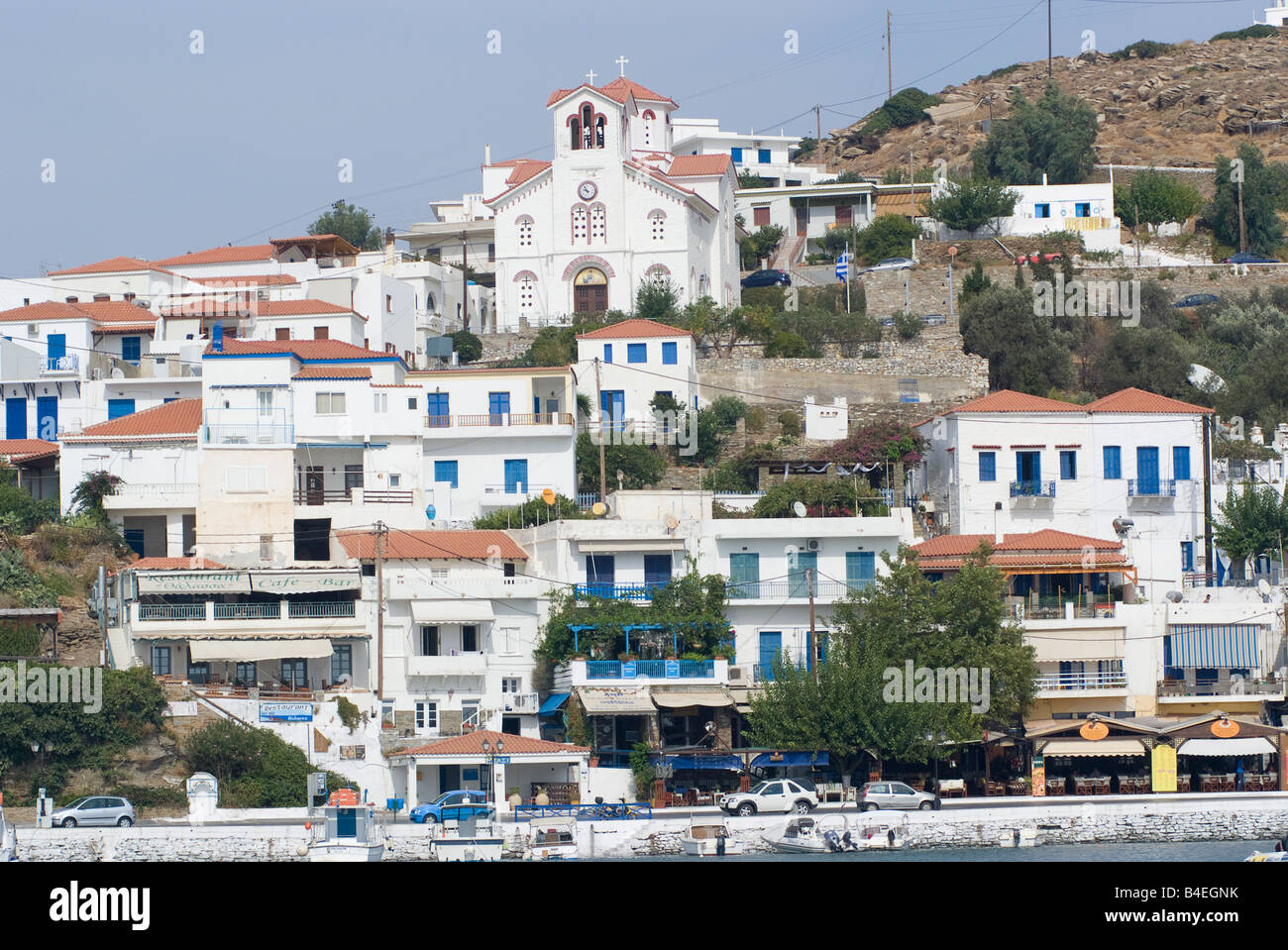 The Typical Greek Town of Batsi with Traditional Architecture on Isle ...