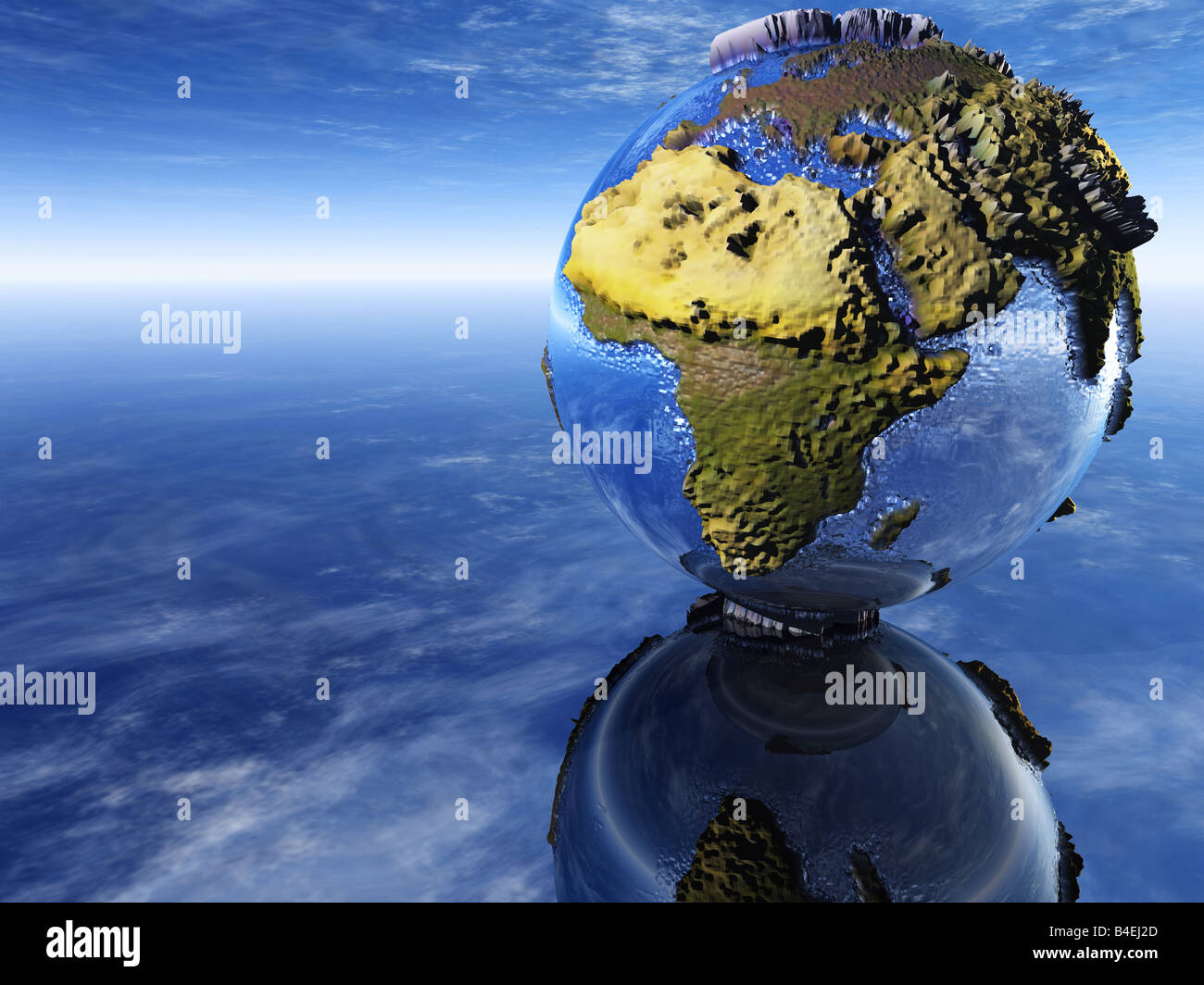The Earth The abstract image of a planet the ground On a smooth surface ...