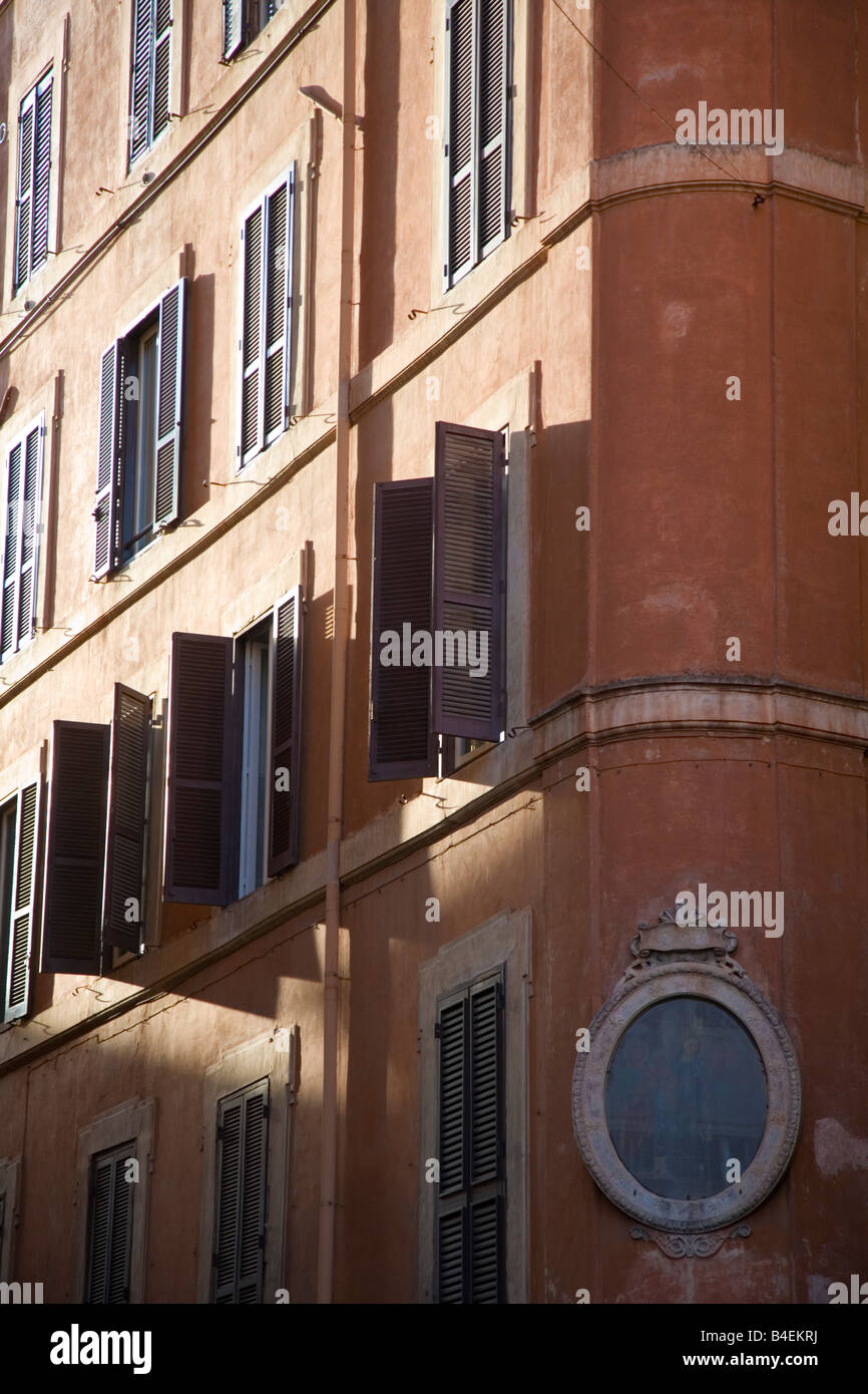 Red house facade Piazza Capranica Rome Italy Stock Photo - Alamy