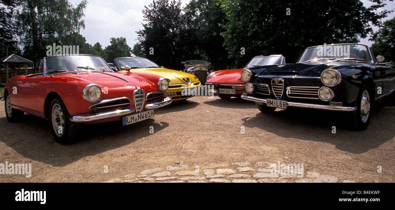 Car, 90 years Alfa Romeo, landscape, scenery, summer, vintage car ...