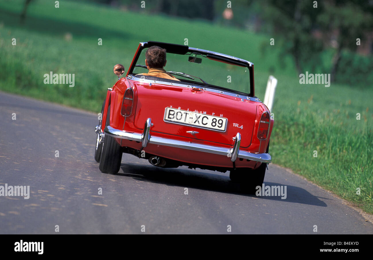 Car, Triumph TR 4, vintage car, model year 1962, 1960s, sixties, red ...