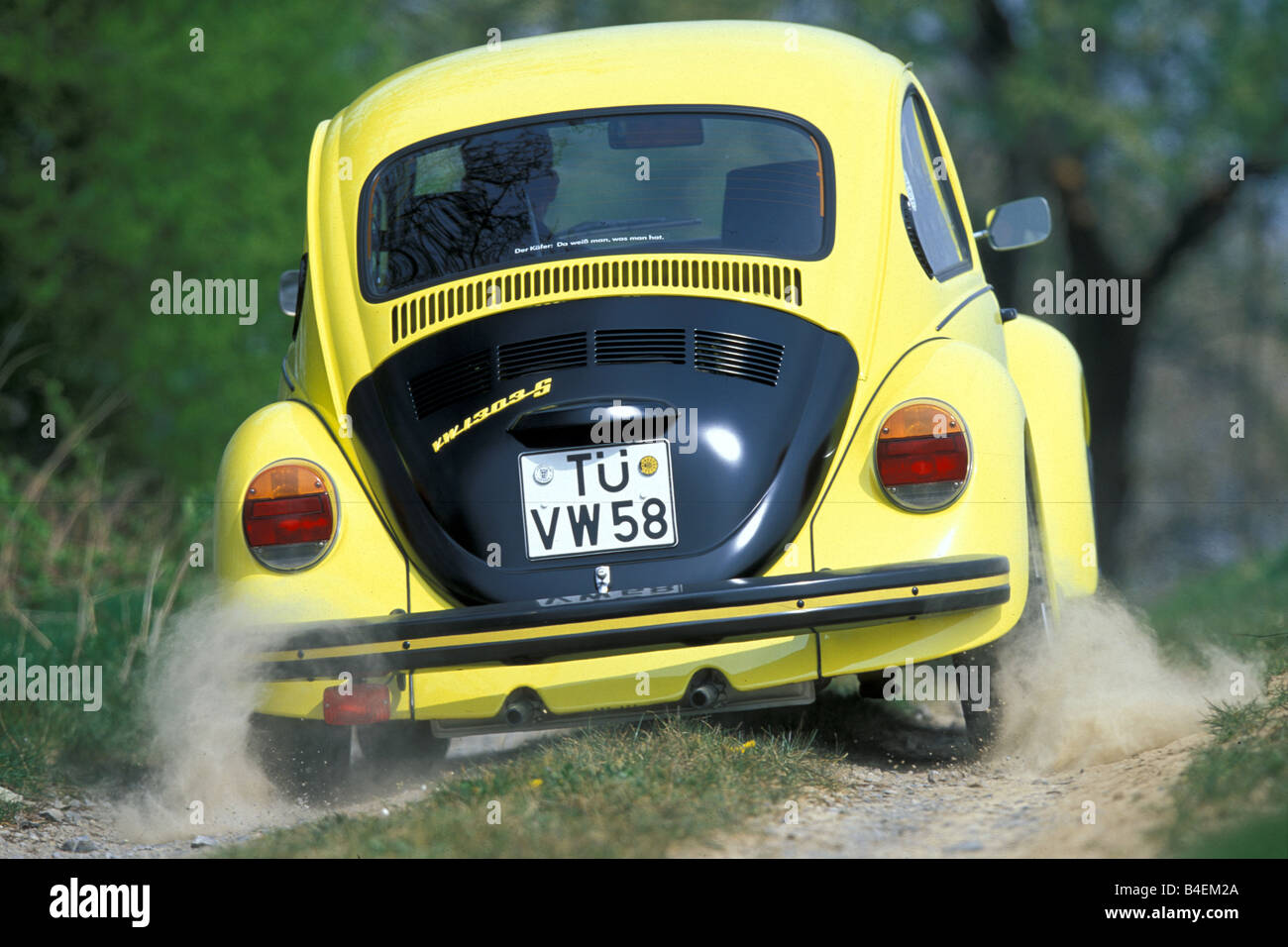 Car, VW, Volkswagen, beetle 1303, yellow-black, compact, sub-compact ...