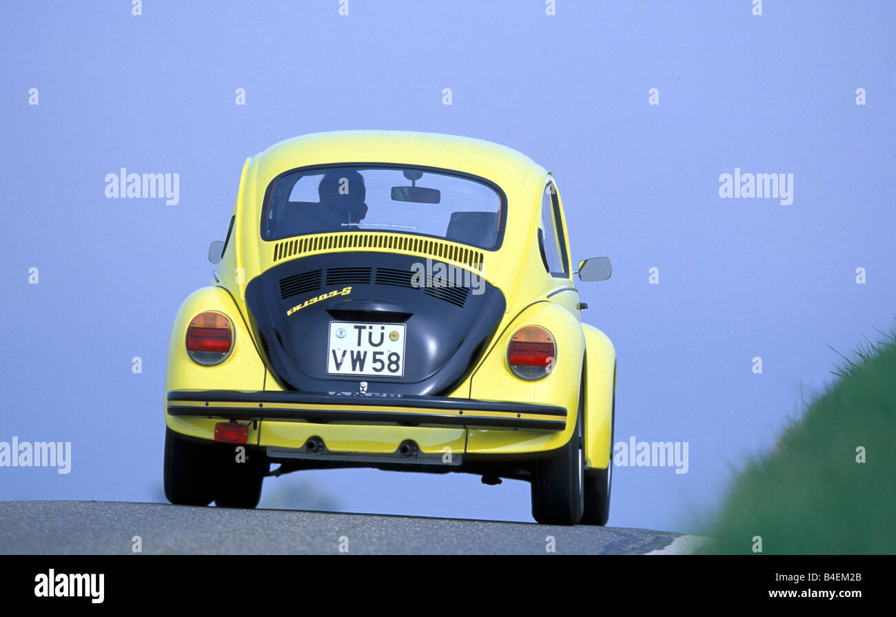 Car, VW, Volkswagen, beetle 1303, yellow-black, compact, sub-compact ...
