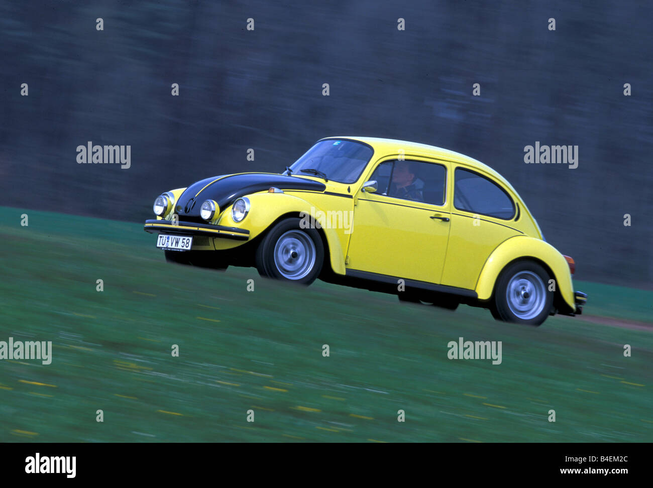 Car, VW, Volkswagen, beetle 1303, yellow-black, compact, sub-compact ...