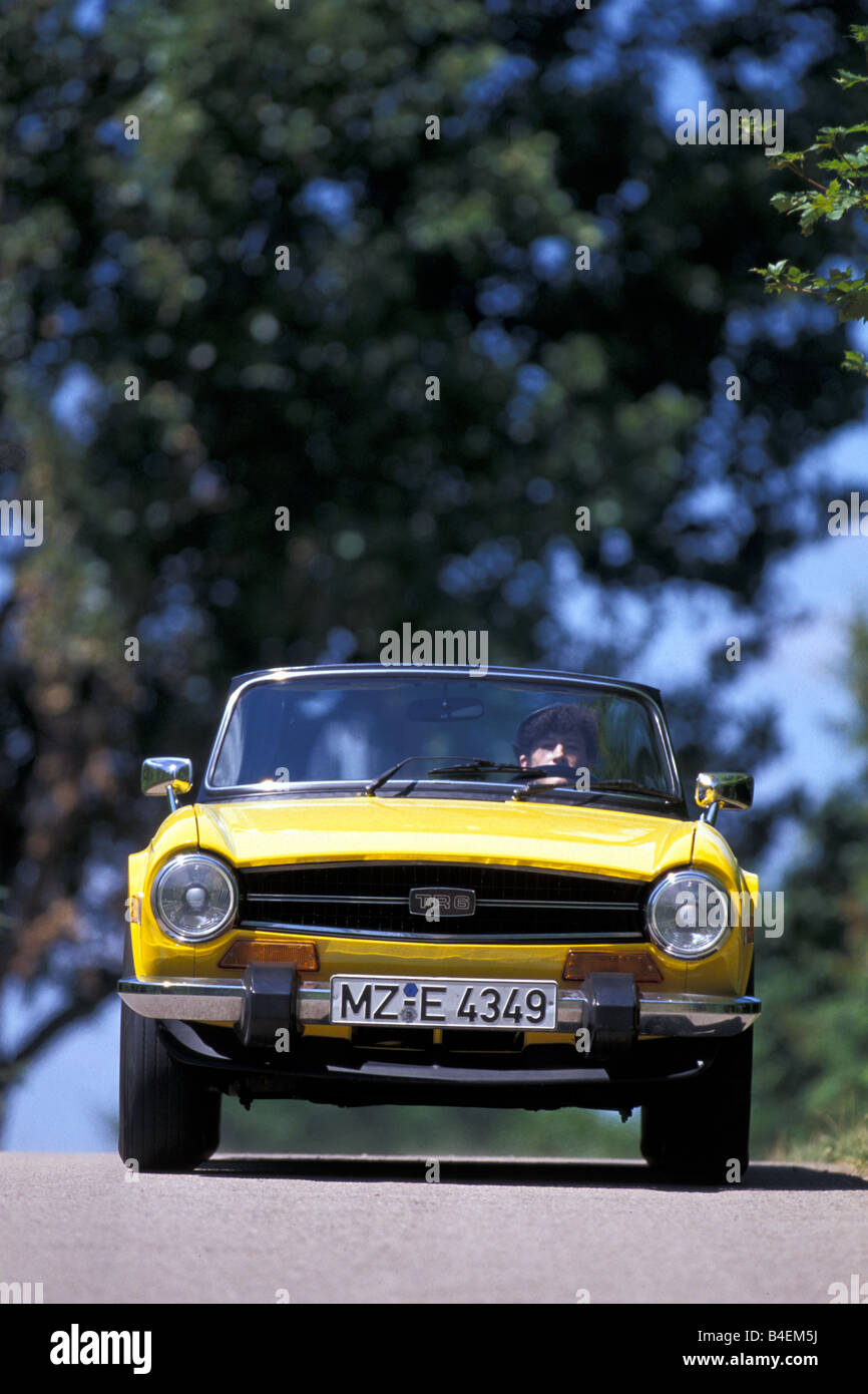 Car, Triumph TR 6, yellow, vintage car, model year 1969-1976 (this car ...