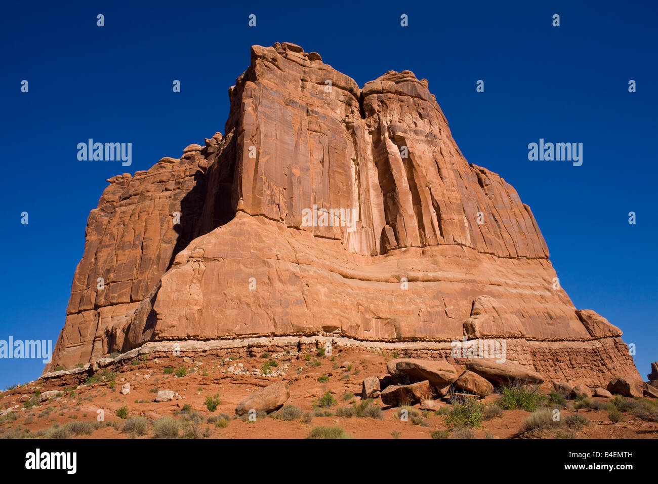 Courthouse Towers Park Avenue view Arches National Park Utah USA Stock ...