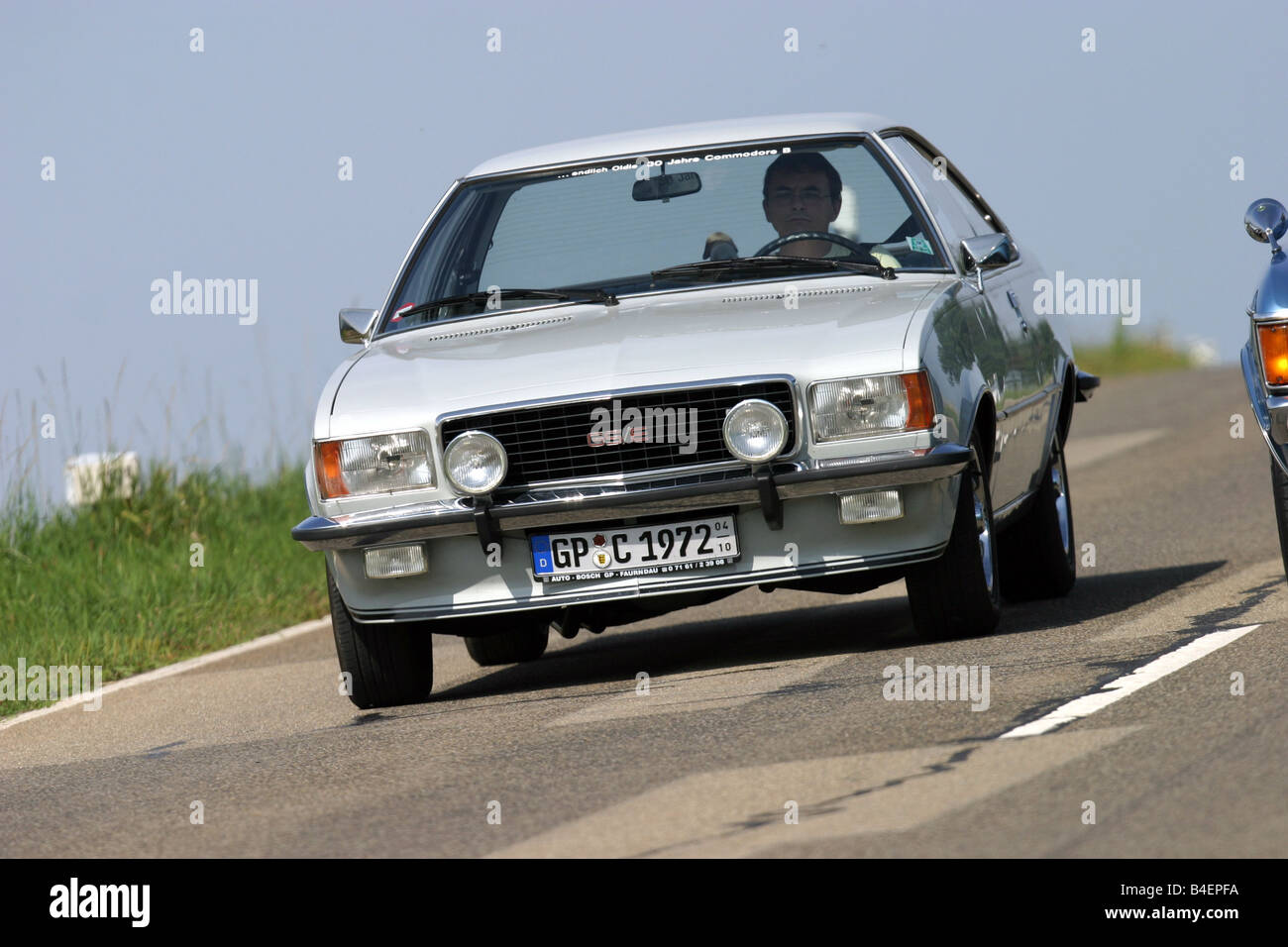 Car, Opel Commodore, old car, 1970s, seventies, white, Coupé, Coupe ...