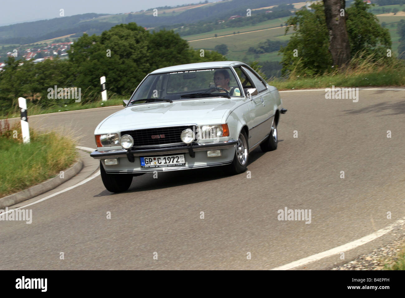 Car, Opel Commodore, old car, 1970s, seventies, white, Coupé, Coupe ...